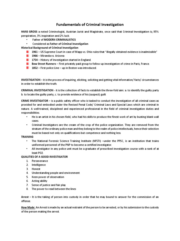 Fundamentals of Criminal Investigation | PDF | Crime Scene | Witness