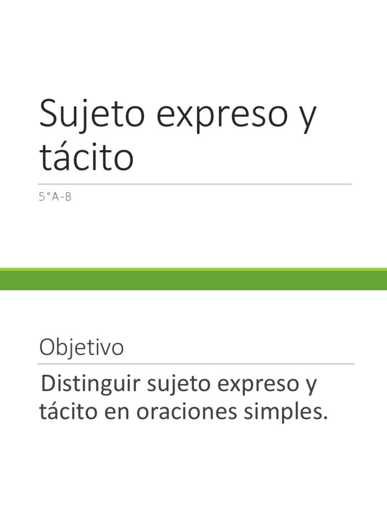 Sujeto Expreso y Tácito | PDF