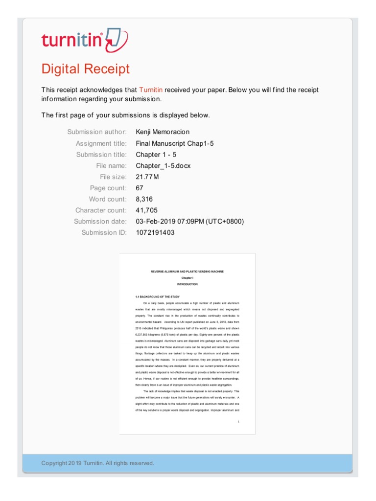 Turnitin Docu Digital Receipt
