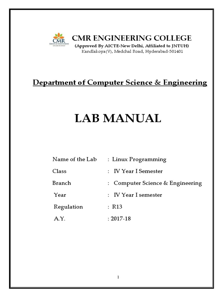 Lab Manual: CMR Engineering College | PDF | Command Line Interface ...
