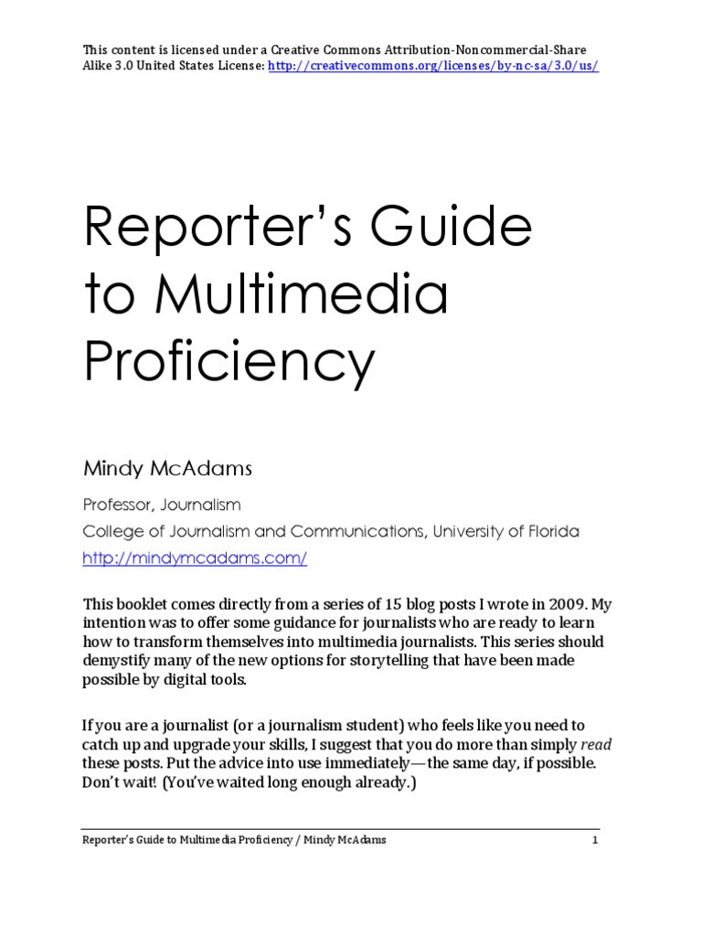 Reporters Guide To Multimedia Proficiency | PDF | Podcast | Blog