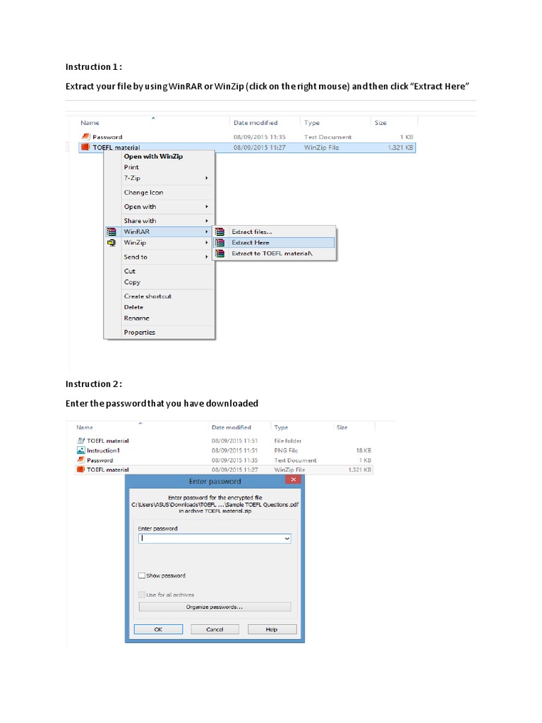 Instruction 1: Extract Your File by Using Winrar or Winzip (Click On ...
