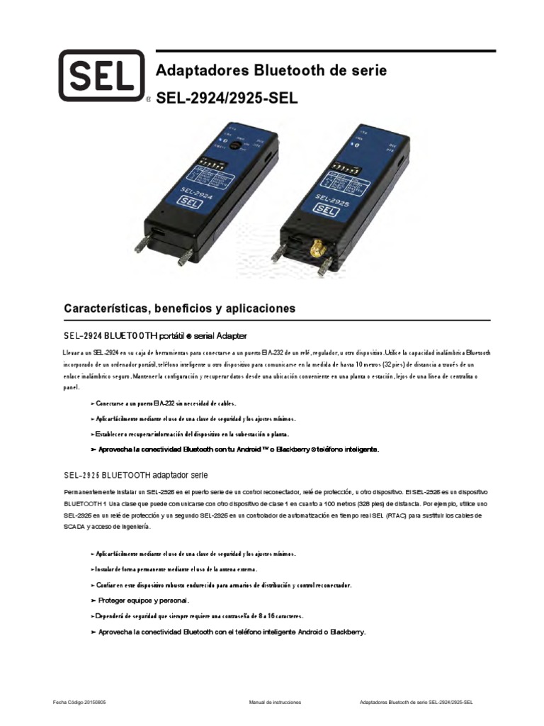 Manual SEL 2924 | PDF | Bluetooth | Tecnología de medios
