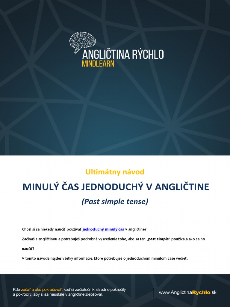 Minuly Cas Jednoduchy Past Simple Anglictina Rychlo | PDF