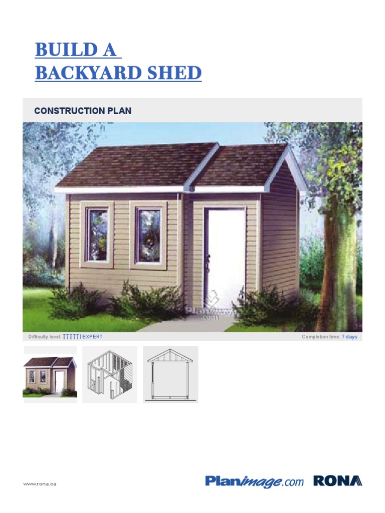Build A Backyard Shed: Construction Plan | PDF | Framing (Construction ...