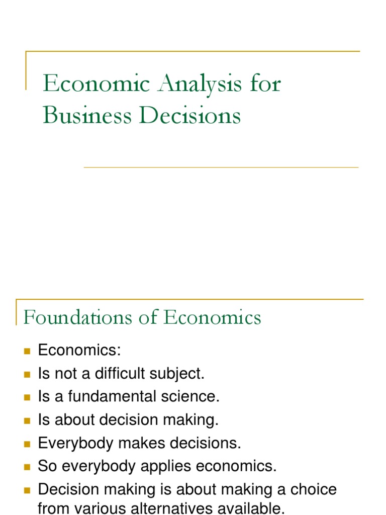 Economic Analysis For Business Decisions | PDF | Macroeconomics | Economics