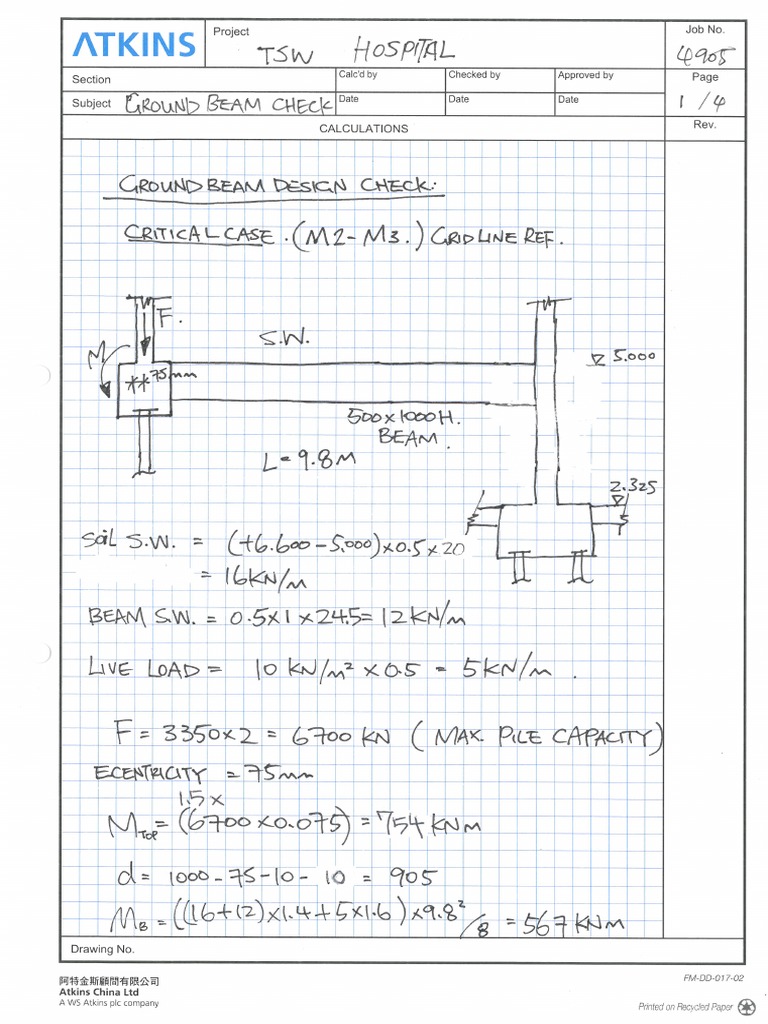 Appendix H - Strap Beam and Pile Cap Cal | PDF