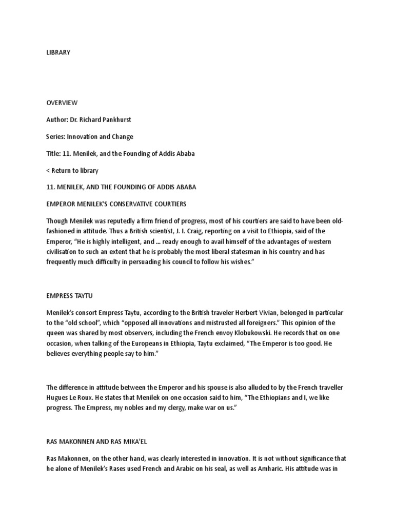 Finfinnee Minilik | PDF | Ethiopia | Nature