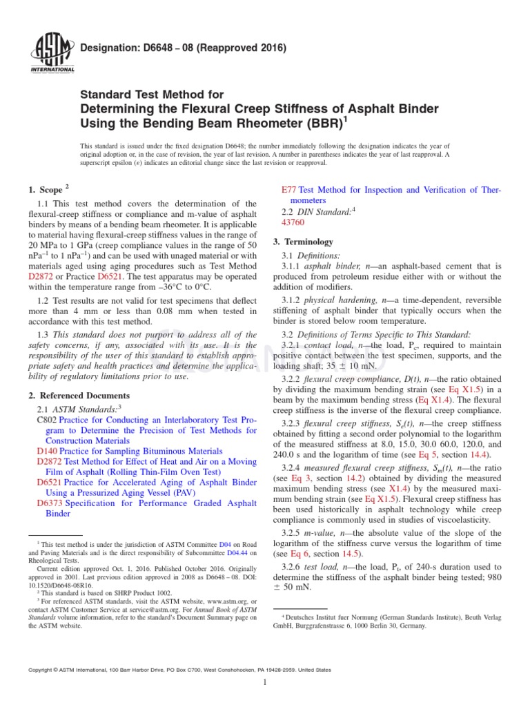 Astmd 6648 - 08 (2016) | PDF | Thermometer | Bending