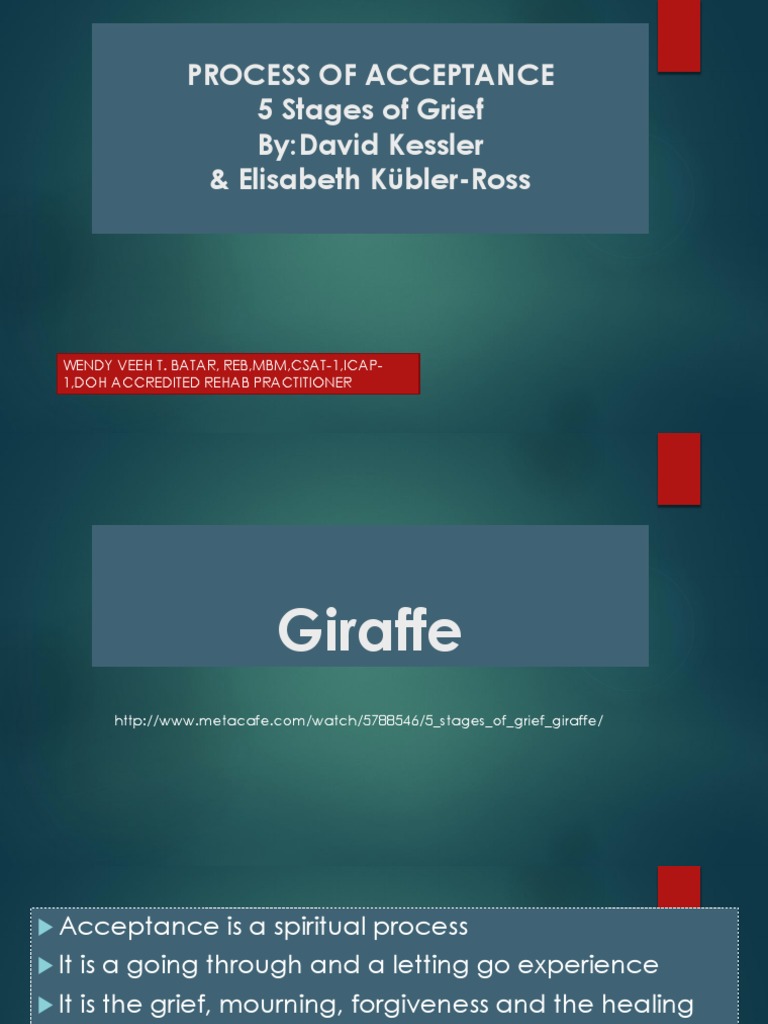Process of Acceptance 5 Stages of Grief By:David Kessler & Elisabeth ...