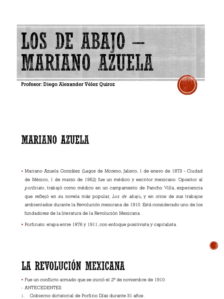 Los de Abajo - Mariano Azuela Presentación | PDF | revolución mejicana ...