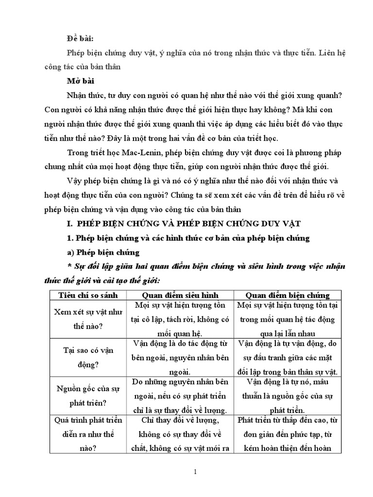 (123doc) Bai Tieu Luan Phep Bien Chung Duy Vat y Nghia Cua No Trong Nhan Thuc Va Thuc Tien Pot | PDF