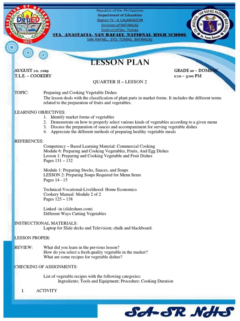 Preparing Healthy Vegetable Dishes: A Lesson on Selecting, Cooking, and ...