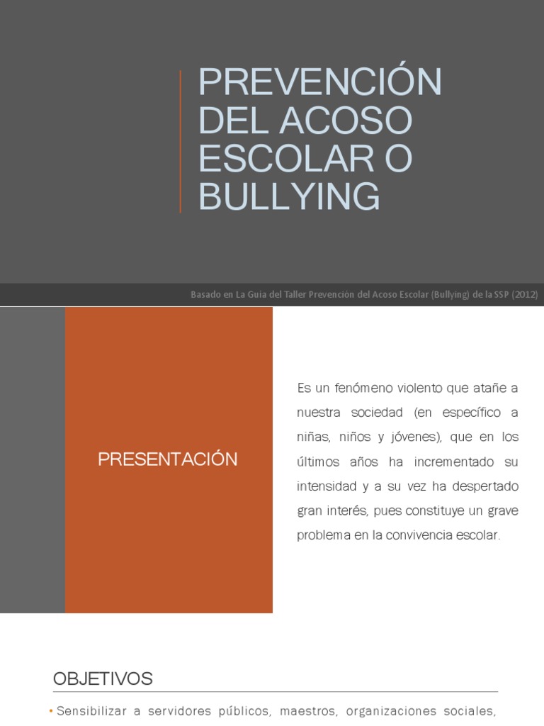 Prevención Del Acoso Escolar o Bullying | PDF | Violencia | Abuso infantil