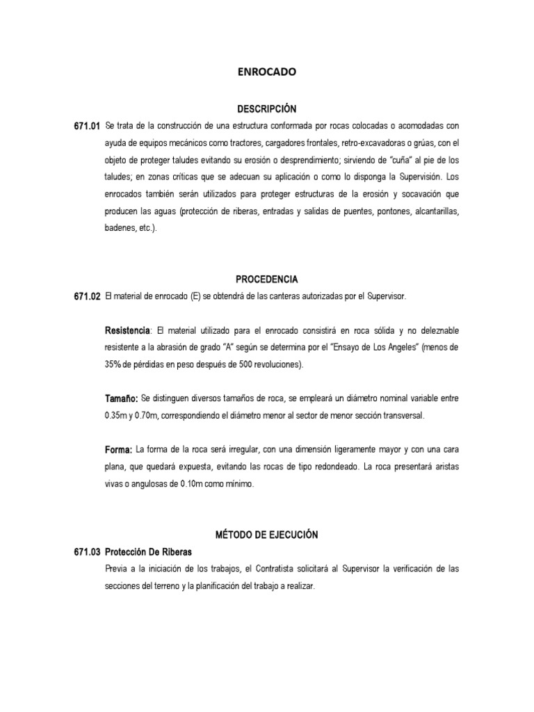 Enrocado: Protección de Taludes y Estructuras | PDF | Roca (geología ...
