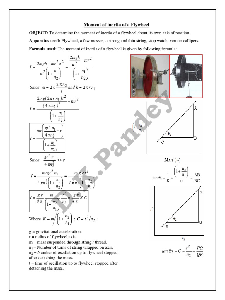 D.K.Pandey: Moment of Inertia of A Flywheel | PDF | Spacetime | Mass