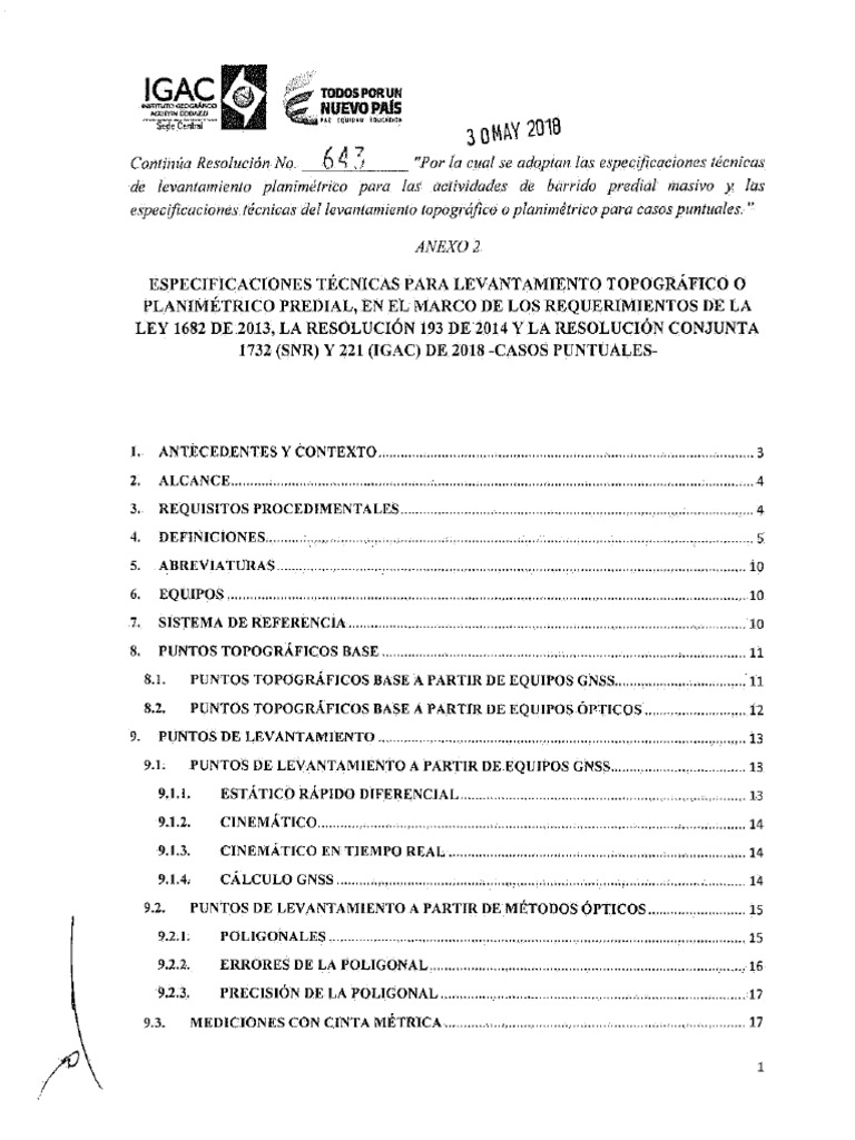 Resolución 643 de 2018 IGAC PDF | PDF