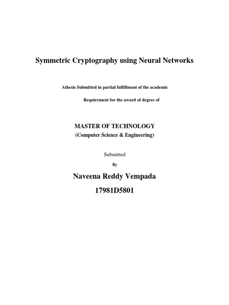 Symmetric Cryptography Using Nural Networks | PDF | Cryptography | Java ...
