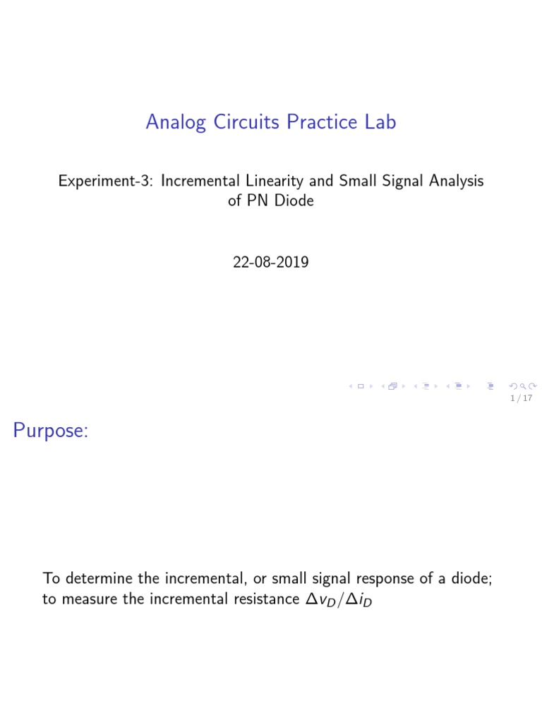 Small Signal Analysis of PN Diode | PDF | Electrical Network | Diode