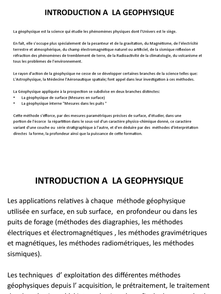 Cours Geophysique | PDF | Prospection sismique | Tremblements de terre