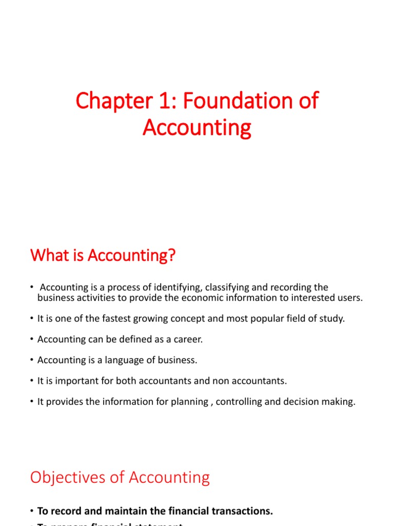 303chapter 1. Foundation of Accounting | PDF | Bookkeeping | Accounting