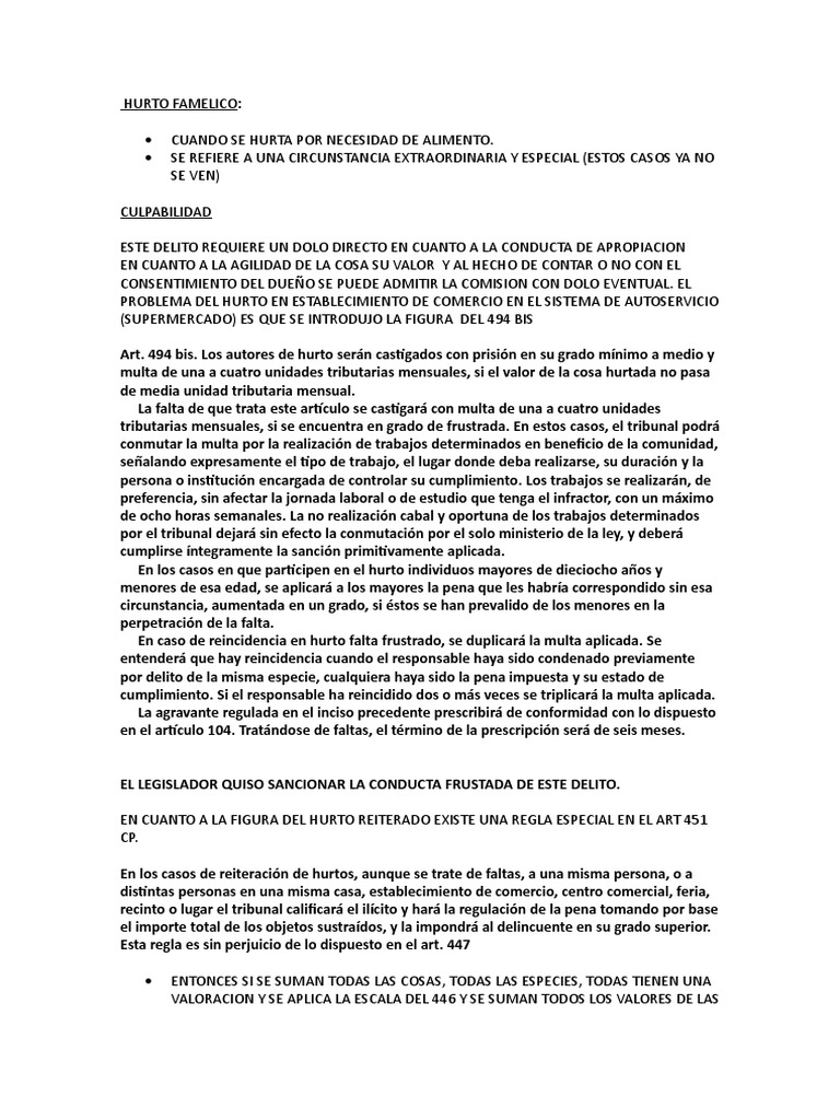 Hurto Famelico | PDF | Robo | Castigos
