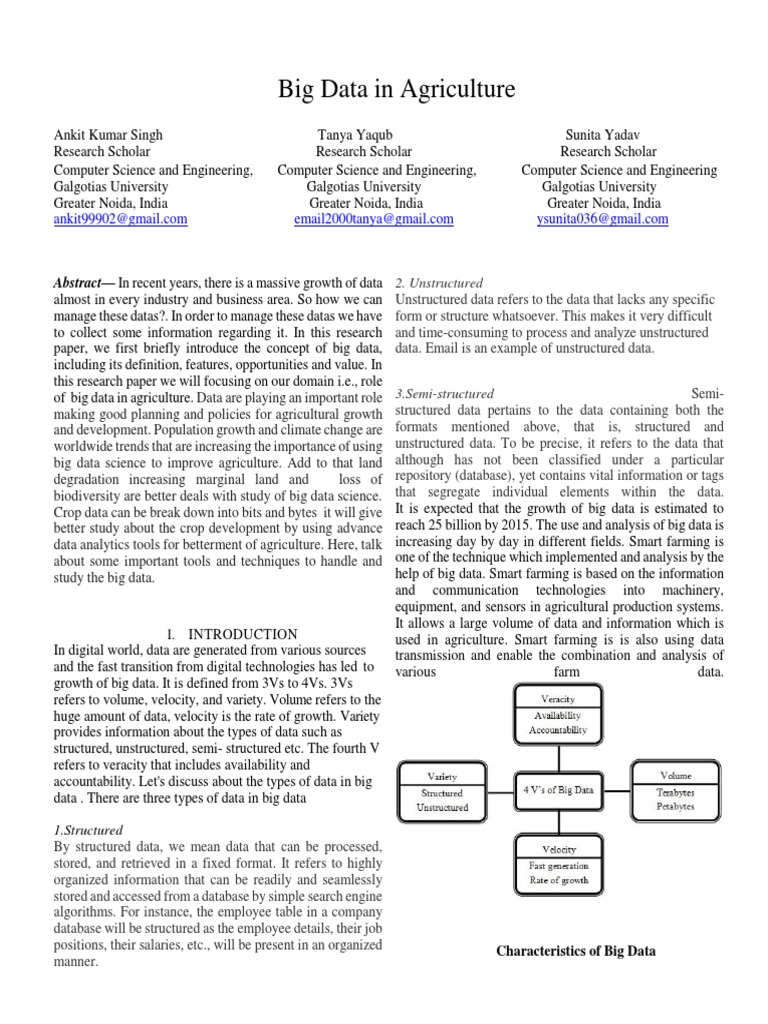 Big Data in Agriculture: Abstract | PDF | Business Process | Big Data