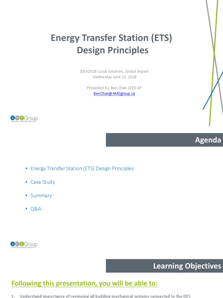 Energy Transfer Station (ETS) Design Principles | PDF | District ...