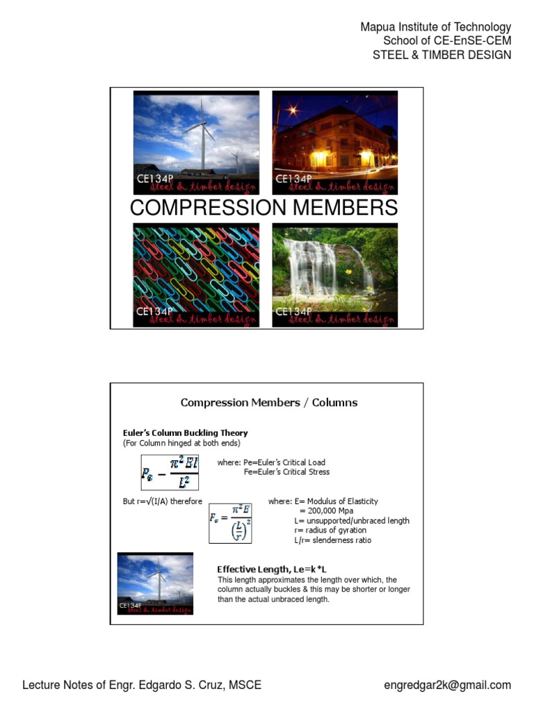 Compression Members in Steel Design | PDF | Buckling | Column