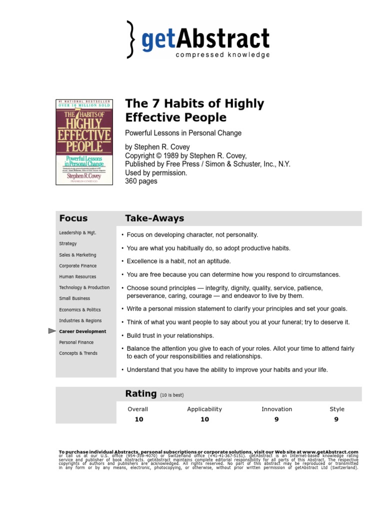 7 Habits of Highly Effective People PDF | PDF | Determinism | Leadership