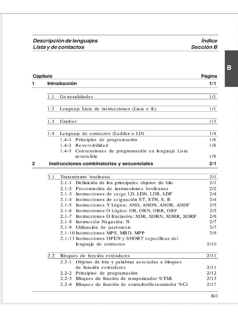 Automatas PL7-07 Manual Sobre Programacion en Plc-Castellano | PDF