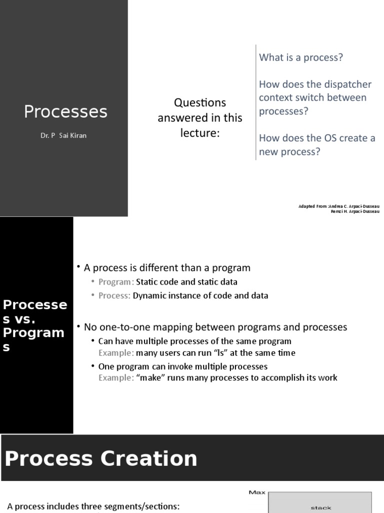 Processes: Questions Answered in This | PDF | Operating System | Process (Computing)