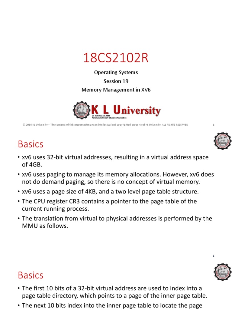 Memory Management in xv6 | PDF | Kernel (Operating System) | Process (Computing)
