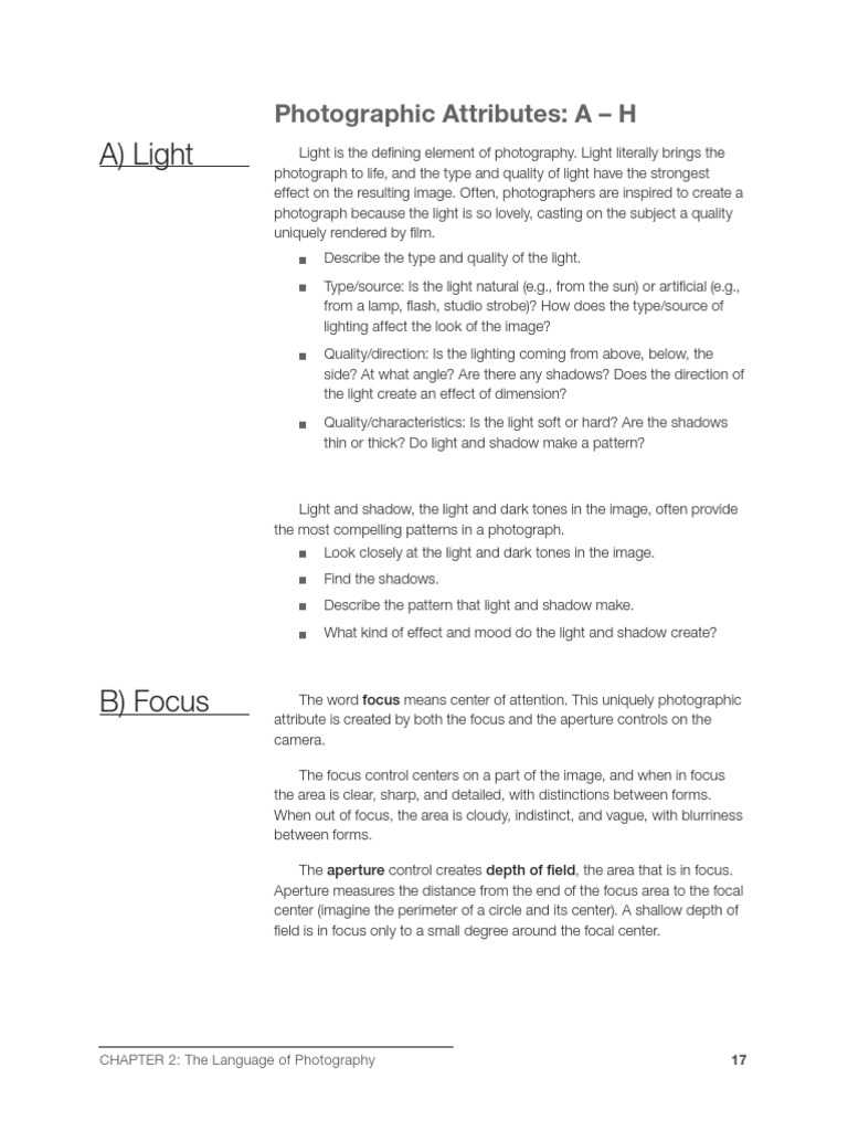 Elements of A Photograph | PDF | Composition (Visual Arts) | Camera