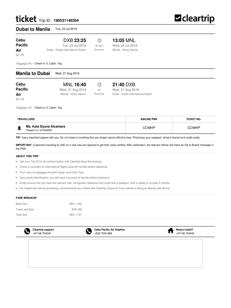 Cleartrip Flight E-Ticket | PDF | Identity Document | Government And Personhood