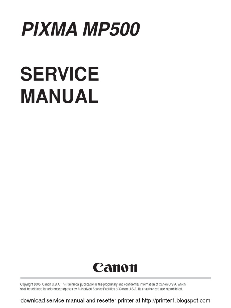 Canon MP500 Series | PDF | Printer (Computing) | Printing