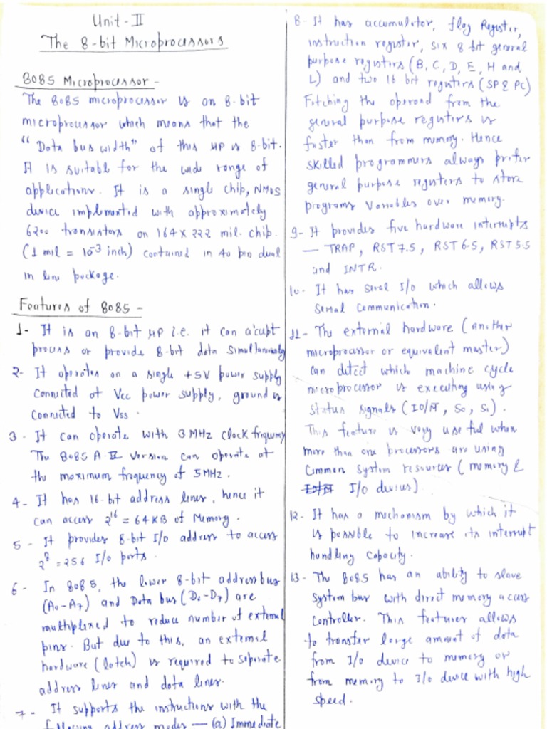 Microprocessor Notes 8085 Up | PDF