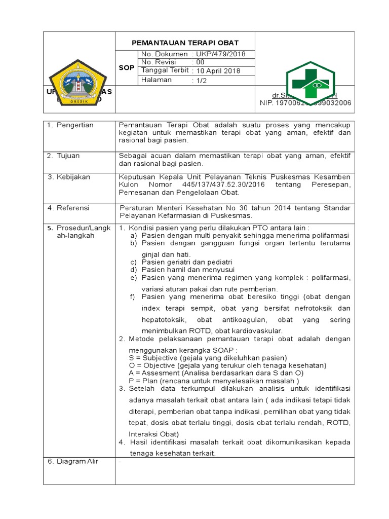 Sop Pemantauan Terapi Obat | PDF