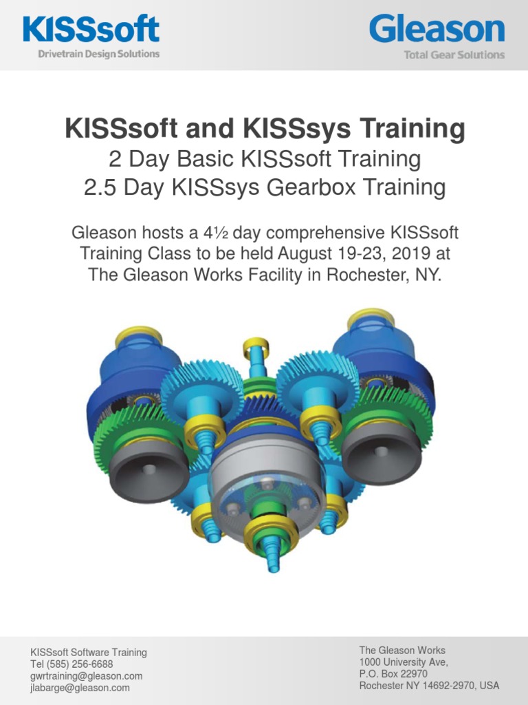 KISSsoft Training Course Details | PDF | Gear | Mechanical Engineering