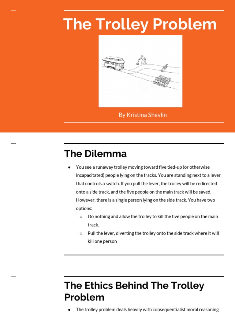 The Trolley Problem | PDF | Utilitarianism | Psychological Concepts