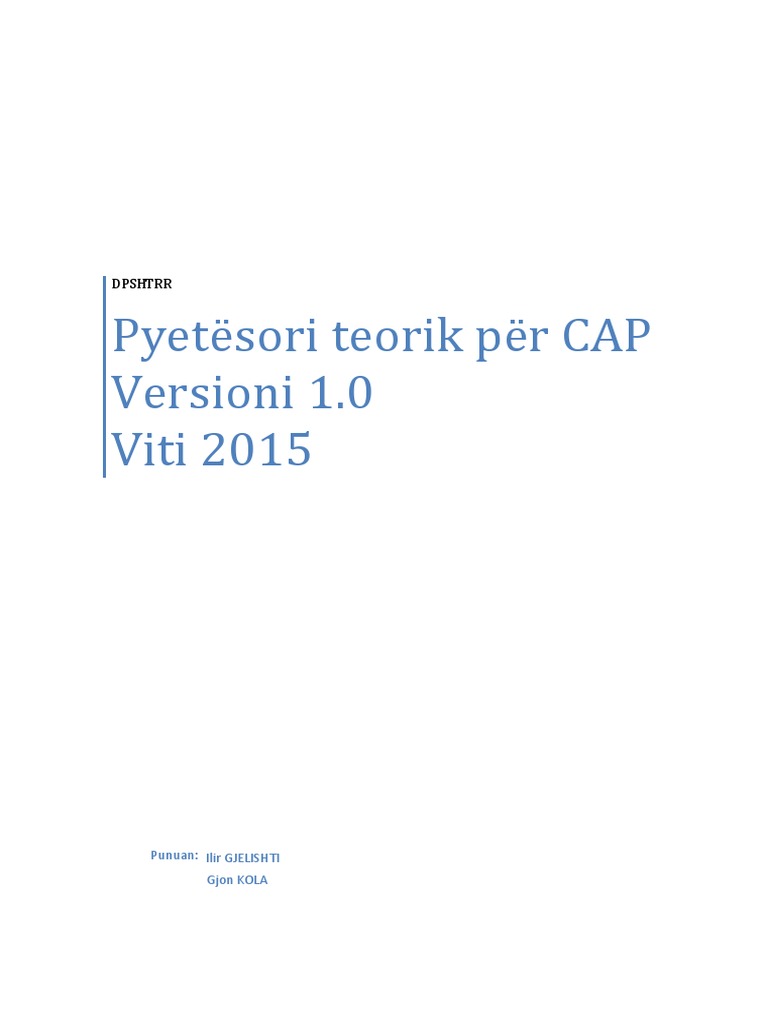 Pyetesori CAP Varianti Perfundimtar | PDF