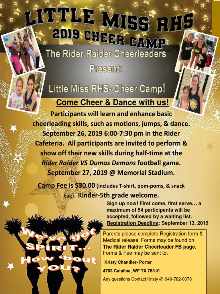 Little Miss RHS 2019 Cheer Camp | PDF
