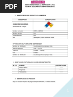 Hoja de Seguridad Limpiador Desinfectante | PDF | Agua | Toxicidad