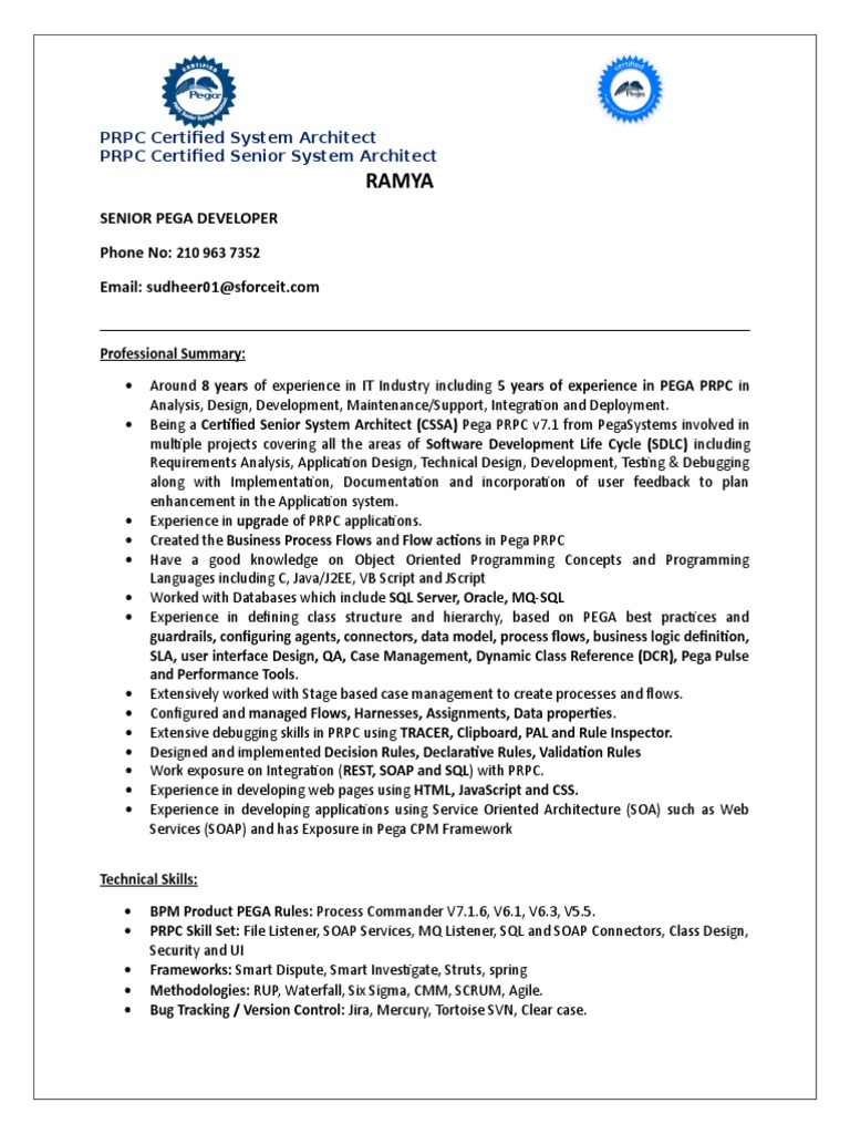 Dice Resume CV Venkata Ramya | PDF | Software Development | Databases