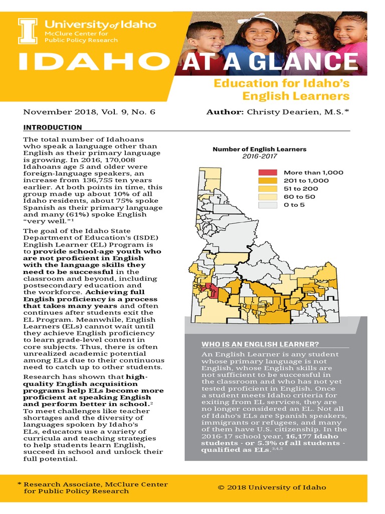 Idaho at A Glance Vol9no6 English Learners | PDF | Foreign Language ...