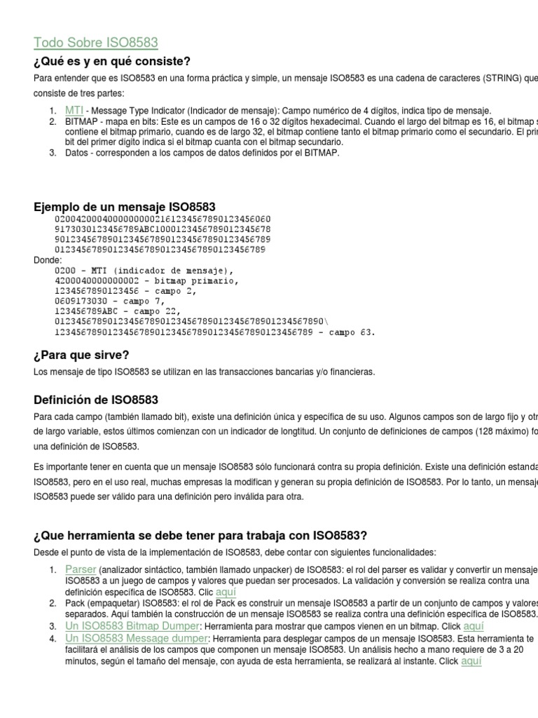 Todo Sobre ISO 8583 | PDF | Áreas de informática | Informática