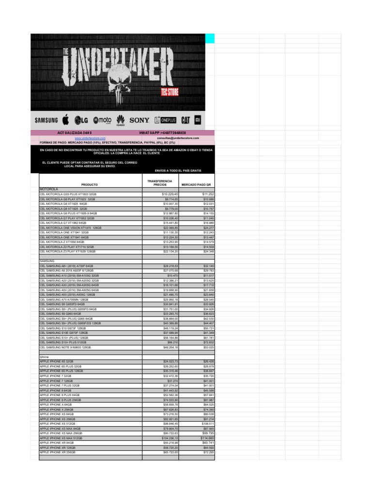 Lista de Precios UnderTakeR Tec Store | PDF | Apple Inc. | Empresas de informática de los ...