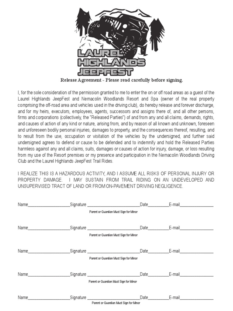 LHJF Rider Release | PDF