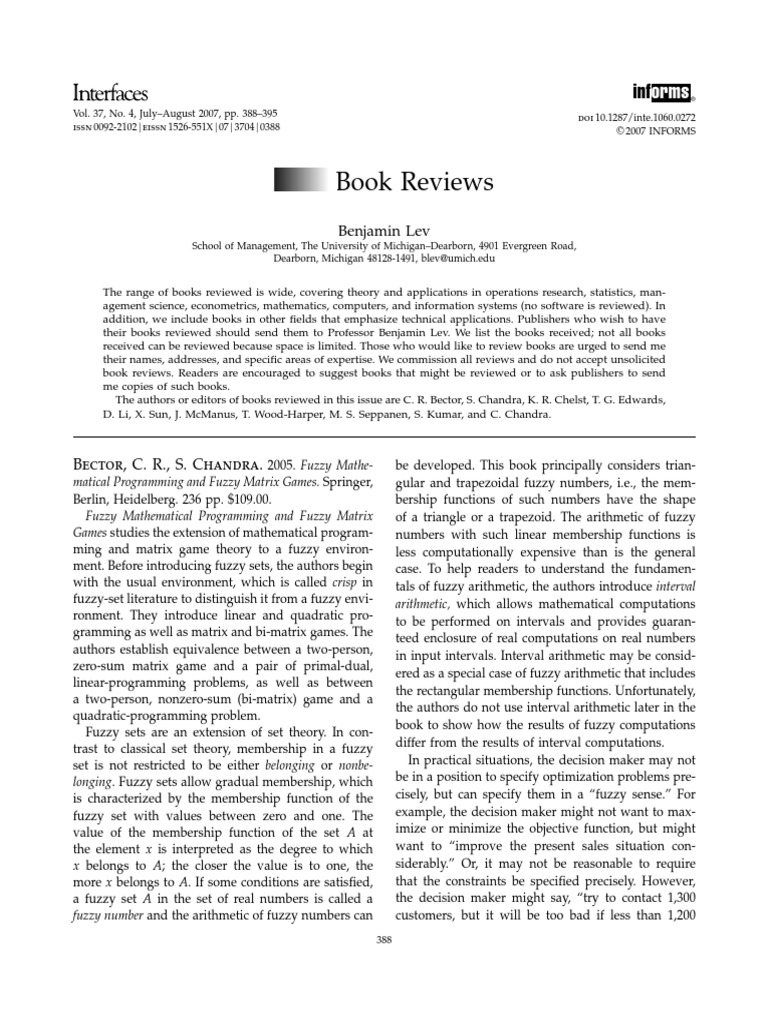 Fuzzy Mathematical Programming Pdf Mathematical Optimization Function Mathematics