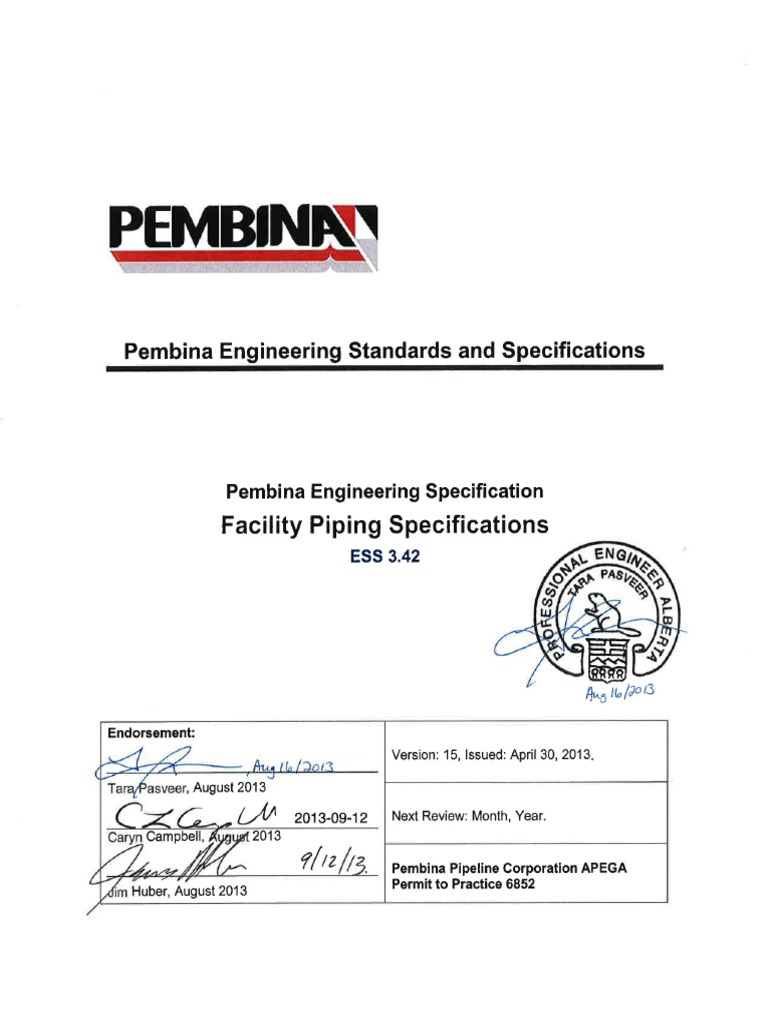 Appendix G Ess 3 42 Facility Piping Specifications A4l3d8